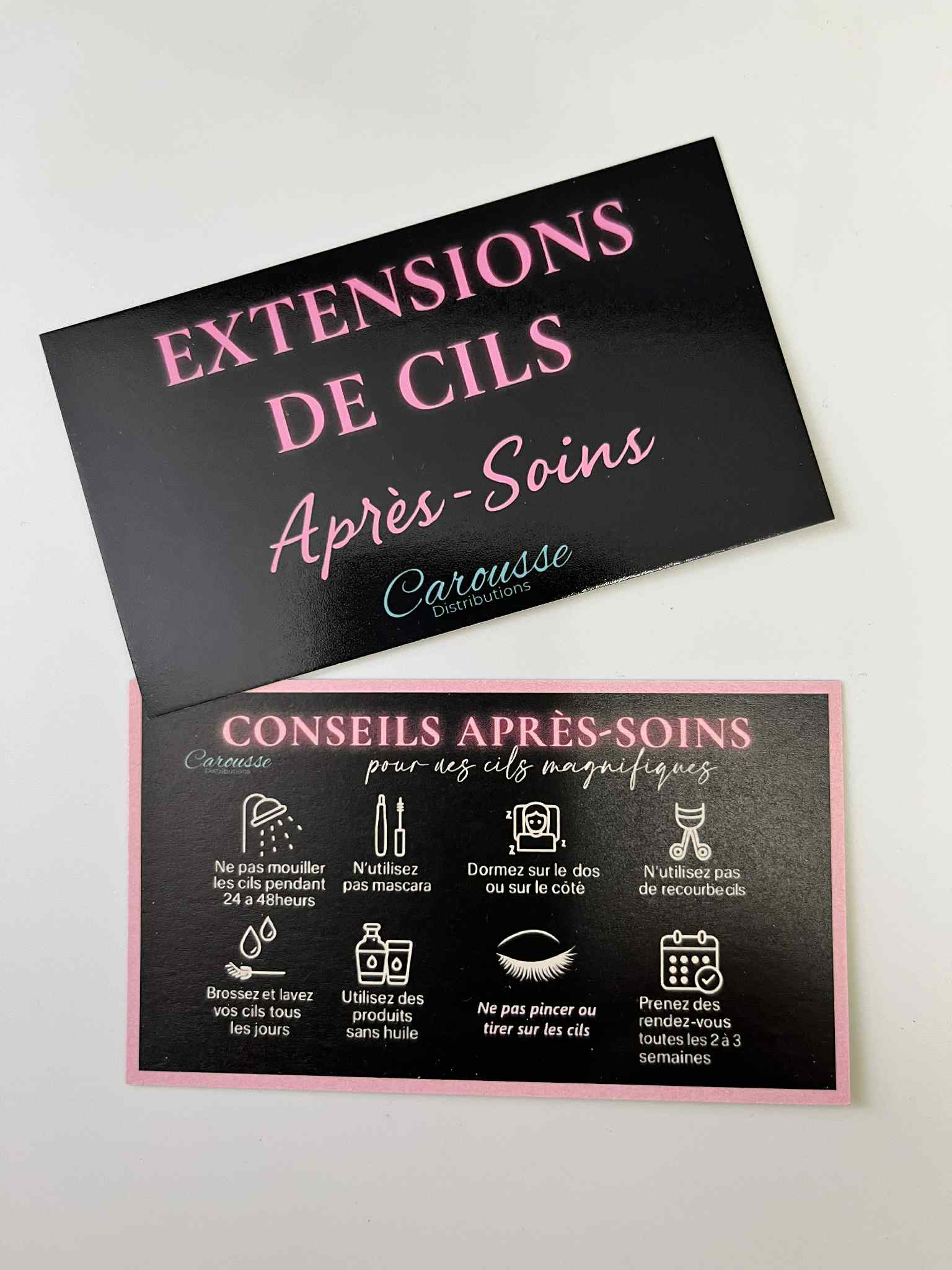 Cartes Après-Soins Extensions de Cils (50) – Carousse Distributions